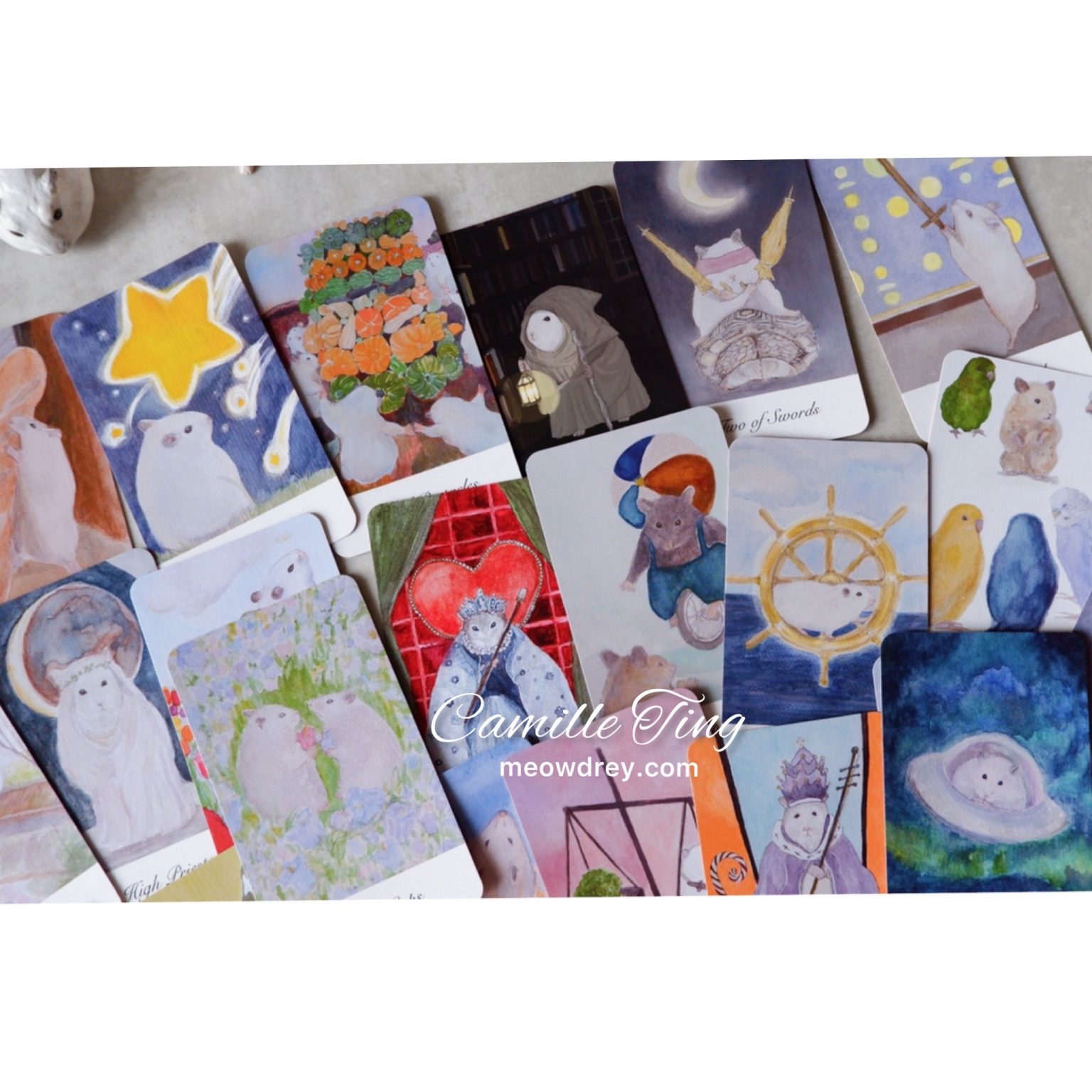 Hamster Tarot Card Deck : Bobby & Mei Mei Tarot 小ㄅ美美倉鼠塔羅牌 - Meowdrey 喵黛麗塔羅